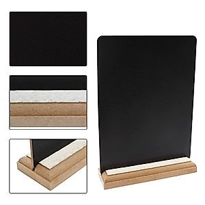 BokWin 6 Pcs Table Chalkboard Mini Wooden Chalkboard Sign,Message Boards Food Signs for Party Wedding Decorations(6x8Inch)