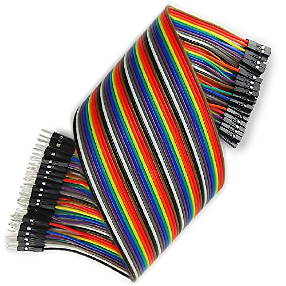 MMOBIEL 120 Pcs Multicolored Dupont Breadboard Jumper Wires 40-pin M/F, M/M, F/F Ribbon Cables Kit Compatible with DIY Arduino, Raspberry Pi 2 3 4 Projects, Length 20cm / 8 Inch