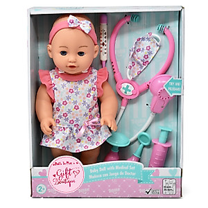 Dolls To Play Interactive Baby Doll Doctor Kit Pretend Play Medical Set Toy for Kids with 12 Inch Baby Doll, Talking Stethoscope, Dr. Checkup Complete Role Play Accessories Medical Playset for Kids