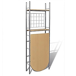 GOLINPEILO Foldable Breakfast Bar Set with 2 Chairs, MDF Table with 2 Shelves and Two Chairs with Steel Frame for Dining Room Kitchen Bar Breakfast