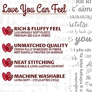 I Love You Gifts Blanket, 100 Languages Blanket Gifts for Mom Women Wife Girlfriend Mothers Day Anniversary Couple Birthday Soft Warm Flannel Hugs Throw Blankets 50"x60" Purple