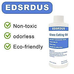 EDSRDUS Glass Cutting Oil for Cutting Glass, Stained Glass, Glass Bottles with Precision top Suitable for All Glass Cutting Tools 4OZ