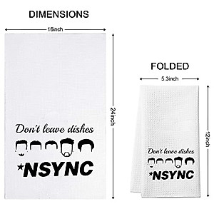 Funny Kitchen Decor Kitchen Towels Tea Towel Don't Leave Dishes Novelty Boy Group Inspired Dish Towel (Don't Leave Dishes)