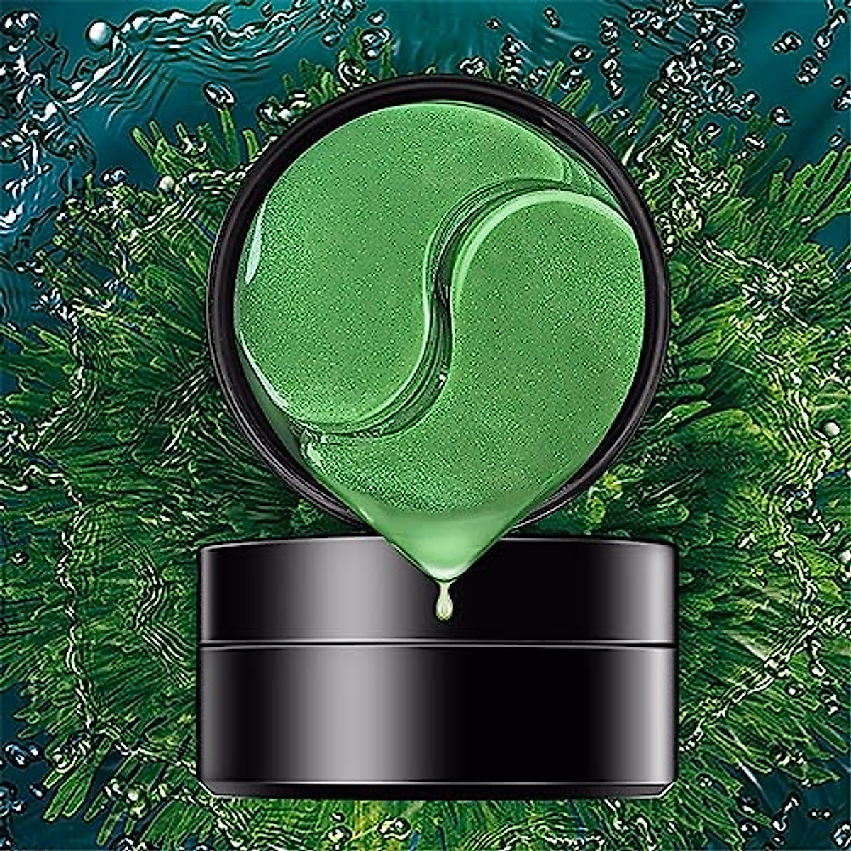 npkgvia 60 PCS Green Tea Under Eye with and Collagen for Dark Circles Puffiness Eye Gel Patch Eye Pad for Wrinkles Eye Bag 10ml Loose Skin (Pink, One Size)