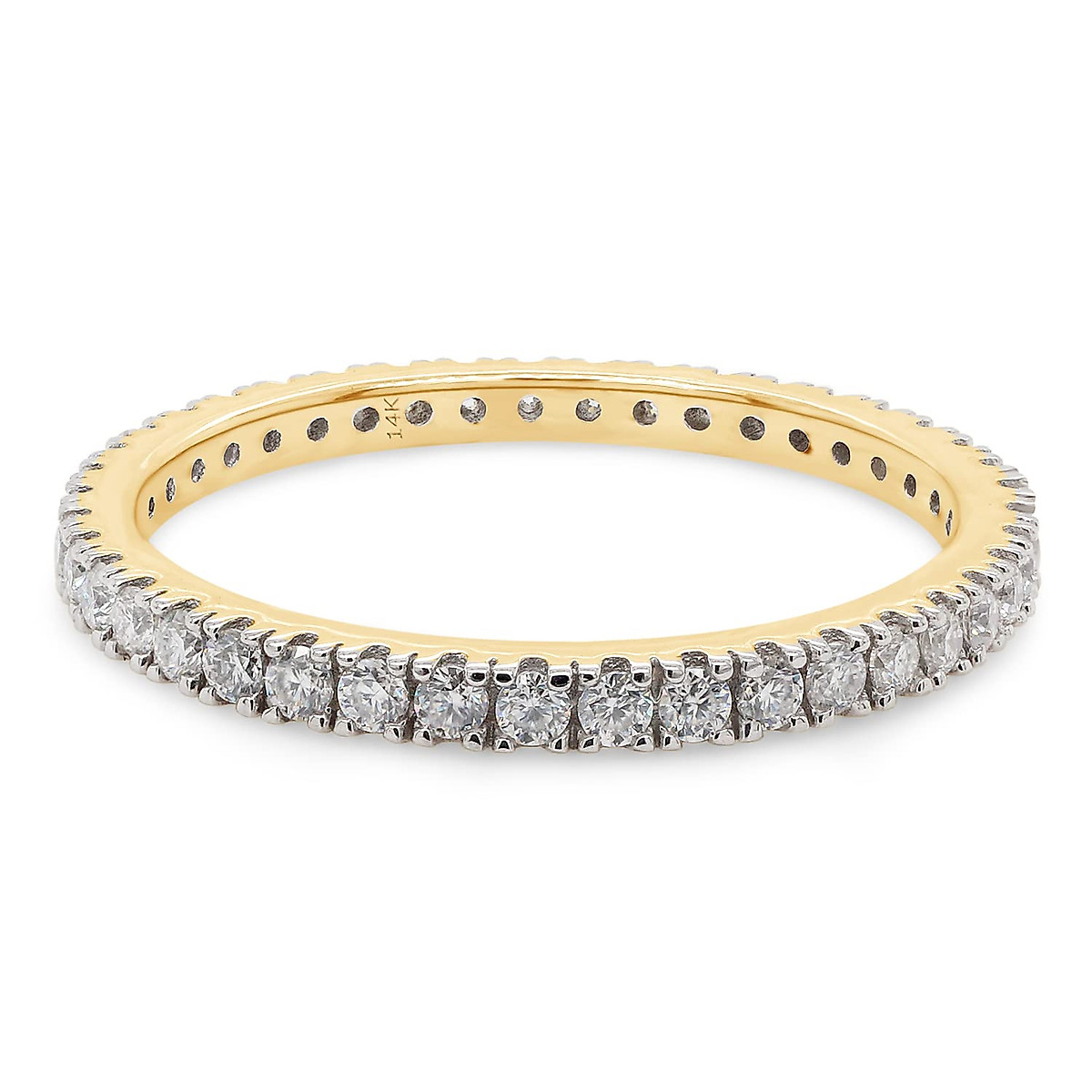 SAVEARTH DIAMONDS 1/2 ct. t.w Lab Created Moissanite Diamond Full Eternity Stackable Wedding Band Ring In 14K Solid Yellow Gold Jewelry For Women (VVS1 Clarity, 0.50 Cttw)-7