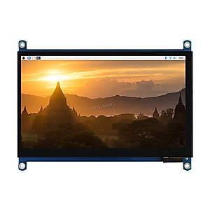 XYGStudy for Raspberry Pi Jetson Nano 7inch QLED Quantum Dot Display Capacitive Touch Screen 1024×600 LCD, G+G Toughened Glass Panel Supports Various Devices & Systems