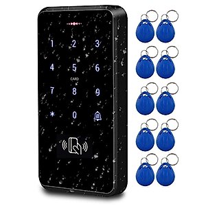 LEXI Ultimate Full Waterproof RFID Keypad, 3000 Users Capacity, 125KHz Stand-Alone Access Control Touch Screen Panel, PIN Code, Wiegand 26, with 10pcs RFID Key fob Cards, Can be Installed Outdoor