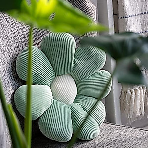 Awesims Home Decor Flower Pillow, Decorative Pillows, Super Soft Cute Pillows, Floor Pillows Seating for Children, Flower Throw Pillow Living Room, Kids Room, Bedroom (15.7", Green)