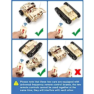 2 in 1 STEM Model Car Kits, 3D Wooden Puzzles, Education Science Experiment Kits, DIY Remote Control STEM Projects Building Toys, Gifts for 8, 9, 10,11,12 Year Old Boys and Girls