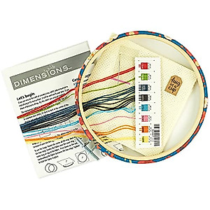 Dimensions Tea Time Counted Cross Stitch Kit for Beginners, 6" Diameter, 6 Piece