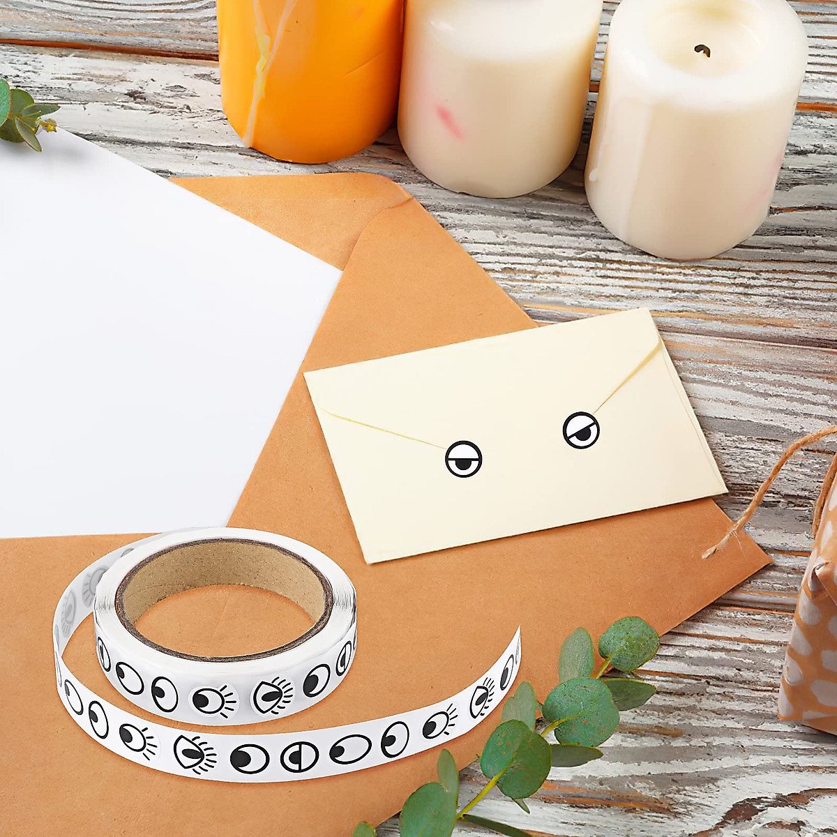 THINP Eye Stickers, 1000 Pcs Self-Adhesive Stickers, Children Stickers, Cartoon Mini Labels for DIY Crafts, Scrapbook, Notebook, Party Favor (Black)