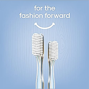 BioSwiss SMYL Toothbrushes with Powerful Soft Nylon Bristles for Adults - Unique Fashion Forward Printed Designs, Oral Care, Effectively Remove Plaque and Tartar Build Up (1 Pack, Fine Stones Yellow)