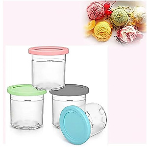 Creami Pints, for Creami Ninja Ice Cream Containers,16 OZ Creami Deluxe Pints Dishwasher Safe,Leak Proof Compatible NC301 NC300 NC299AMZ Series Ice Cream Maker