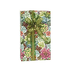 Succulent Garden Design 24" wide Gift WRAPPING Paper Choose Length Amount (24”Wx36”L)