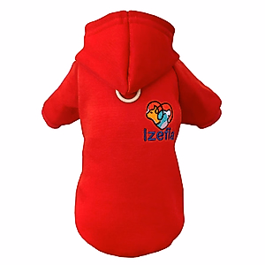 Izefia Dog Hoodie Dog Hoodies Clothes Apparel Fleece Dog Sweater Winter Sweatshirt Warm Cotton Loop Basic Dog Hoodie for Small Dog Puppy Cat Red XL