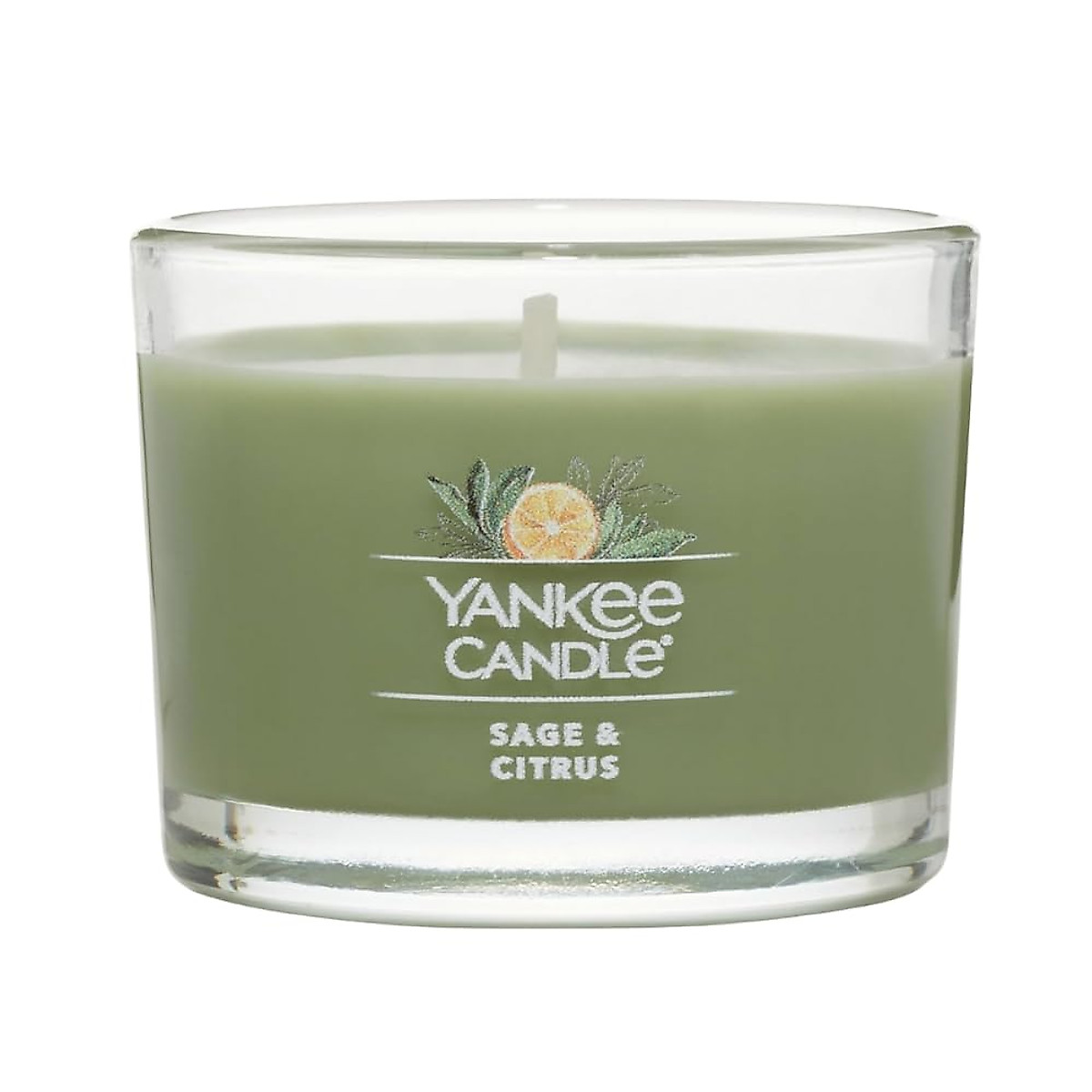 Yankee Candle Signature Votive Mini Candle Jar, Sage & Citrus Scent, Natural Soy Wax Blend Candle with Natural Fiber Wick, 1.3 OZ Glass Jar (Pack of 4)