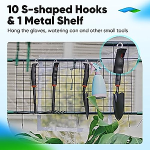 Quictent 4.7 x 4.7 x 6.4 FT Walk-in Greenhouse, Mesh Door & Windows, 3 Tiers 12 Shelves, Mini Portable Indoor Outdoor Garden Plant Green House, Clear