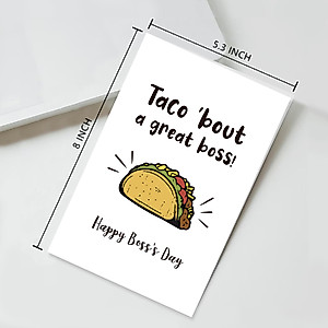 Ogeby Funny Boss Day Cards Gifts for Boss Women Men, Happy Boss Day Card Gifts for Him Her, Taco About a Great Boss