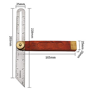 Gentlecarin Blade Ruler,Adjustable Bevel Sliding T-bevel with Hardwood Handle Angle Finder Carpentry Squares for Craftsman Builder Carpenter Architect Engineer
