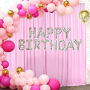 AK TRADING 10 feet x 10 feet Polyester Backdrop Drapes Curtains Panels with Rod Pockets - Wedding Ceremony Party Home Window Decorations - Pink (DRAPE-5x10-PINK), 5FT x 10FT