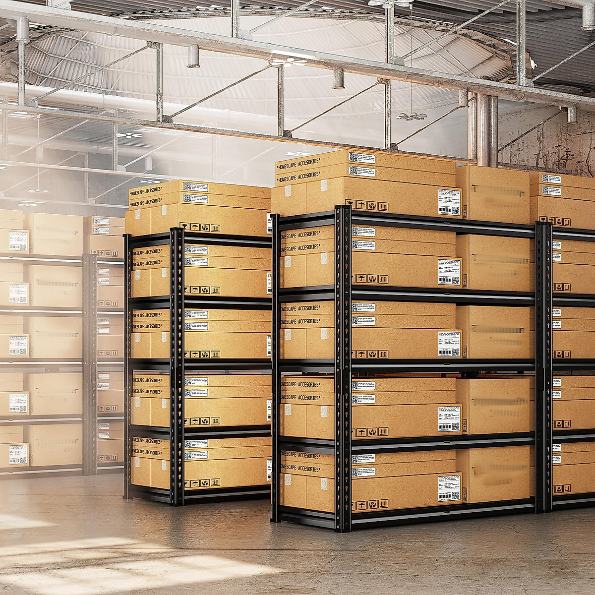 REIBII 3000 LBS Garage Shelving 72" H Storage Shelves Heavy Duty 5 Tier Metal Shelving Adjustable Metal Shelves for Storage Sturdy Industrial Shelving for Pantry Kitchen Garage Basement