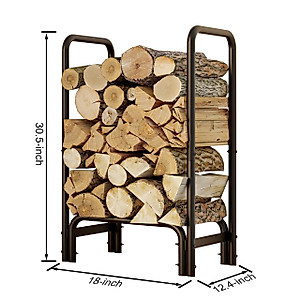 Fire Beauty Firewood Rack Log Holder,Log Storage Holder,Storage Rack,Firewood Stacker for Fireplace Indoor Outdoor(Small)
