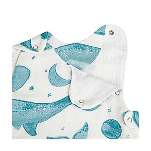 Crane Baby Wearable Blanket, Wearable Soft Cotton Baby Blanket for Boys and Girls 0-9 Months, Whale, 19”w x 30”h