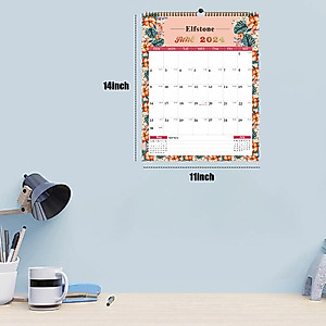 Elfstone 11x14 Inch Light Pink Color Wall Calendar-2023 December- 2024 September-Tear-Off Monthly Calendar with Built-in Hanging