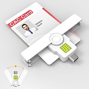 Type C Mini Foldable CAC Card Reader Military, Smart Card Reader DOD Military USB Common Access CAC, Compact PIV & Credit & ID Chip Card Reader, Compatible with Windows and Linux