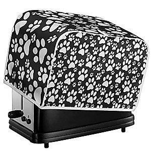 SEANATIVE Novelty Dog Paw Pattern Toaster Cover 4 Slice,Small Appliance Cover for Kitchen Bread Toaster Oven Dust Cover Fingerprint Protection