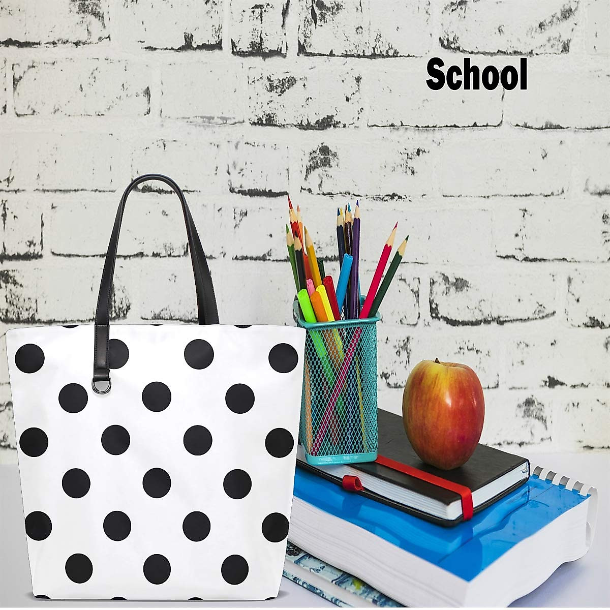 ALAZA Funny Dachshund Dog Black Tote Bag Purse Handbag for Women Girls (Color 9)