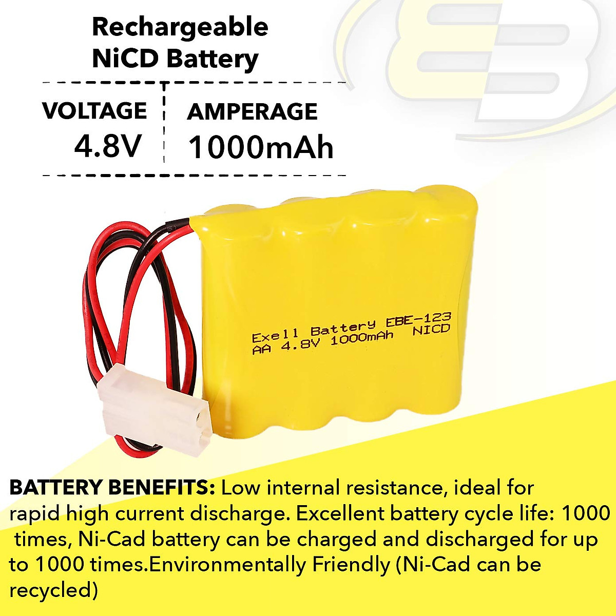 (2-Pack) Emergency Lighting/Exit Lighting/Fire Exit Sign/Fire Exit Light Battery Fits and Replace CUSTOM-123, BEL-123, ANIC0546, LITHONIA 277ELNF, LITHONIA ELB-4865N, LITHONIA ELB4865N, LESB1R