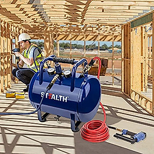 STEALTH Air Tank, 10 gallon High Pressure Air Tank with Maximum 225Psi Pressure, Ideal For Inflation Jobs, Blue-Saa-110T