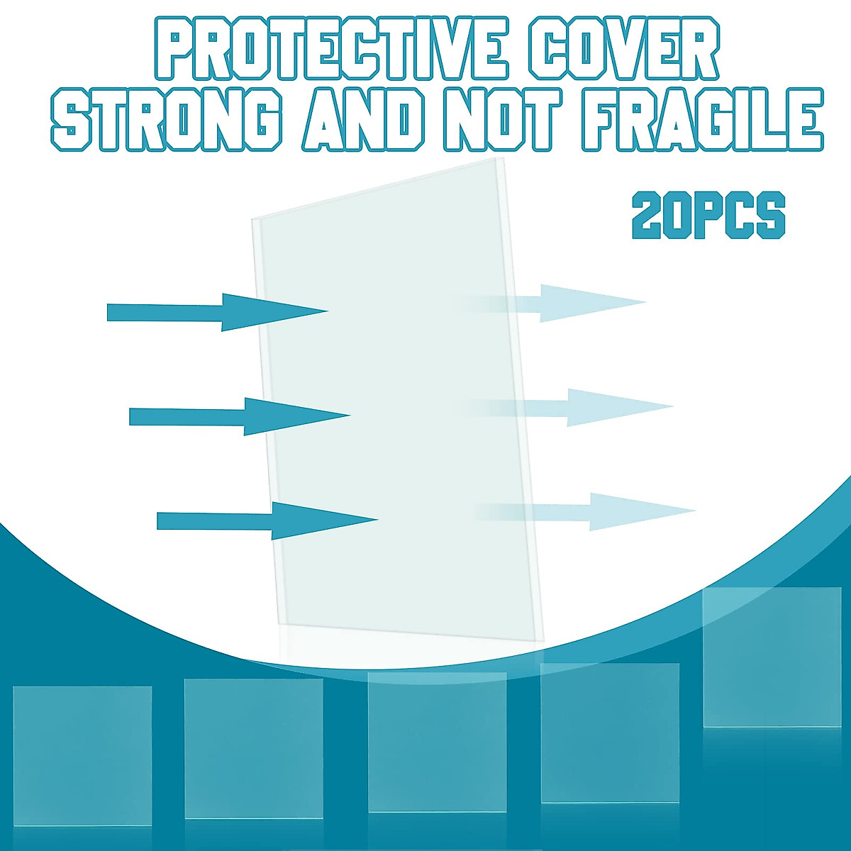 Welding Lens Blue Welding Replacement Lens Outside Protective Lens Filter Covers for Solar Auto Darkening Welding Helmet Hood, 4.5 x 5.25 x 0.04 Inch (20 Pieces)