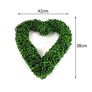 OVBBESS Garden Products Topiary Boxwood Heart Topiary Door Hanging Love Heart Home Decor