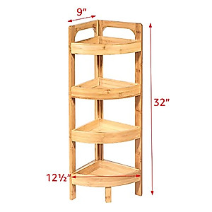 31.5" 4 Tier Bamboo Corner Storage Shelf By Trademark Innovations