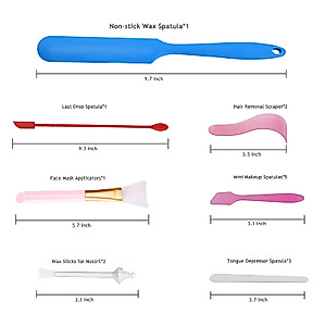 TCJJ 15PCS Non-stick Wax Sticks Reusable Wax Spatulas Wax Applicators Large Small Plastic Scraper for Hair Removal Waxing and Beauty Makeup