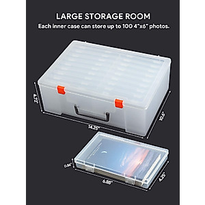 Barhon Photo Storage Box 4x6 Pictures, 18 Inner Seed Storage Organizer Extra Large, Photo Organizers Keeper Photo Cases Picture Storage (White)