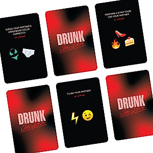 Drunk in Love Couples Drinking Card Game Fun Intimate Date Night Games Relationship Couples Games for Adults 50 Spicy Dare Cards Romantic Anniversary Party & Valentines Gifts