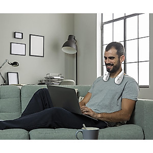 Northern Chill Portable Neck Air Cooler, Hands Free Fan, Headphone Design, 3000mAh USB Rechargeable Fan, Perfect for, Running, Camping, 3 Speed Modes, Compact, Portable, and Convenient (White)