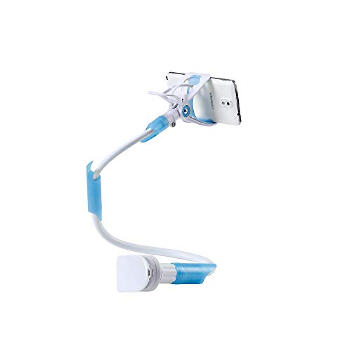 PowerTRC Cell Phone Clip Holder, Gooseneck Clamp Universal Lazy Mount Flexible Long Arm Bracket for 3.5-6.3" Phones Mobile Stand for Bed, Office, Kitchen with Maneuverable Arm