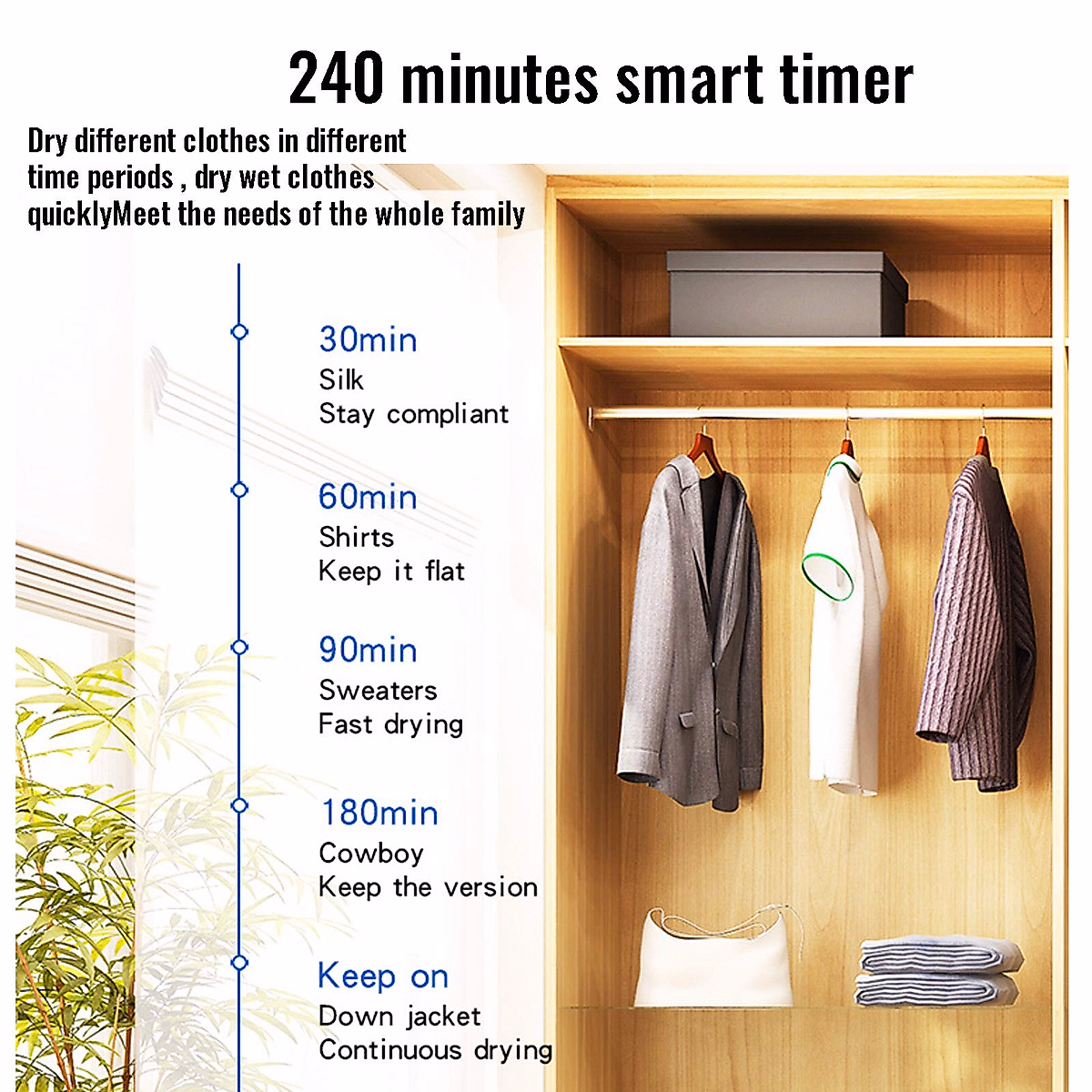 Electric Clothes Dryer,Portable Silent Electric Warm Air Dryer Clothes,Drying Rack Machine with Timing & Remote Control,Household Clothes Dryer Electric Indoor,Home Clothes Drying (01A)