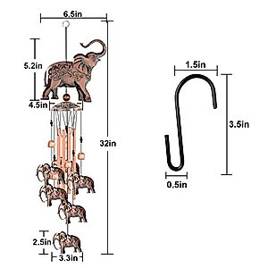 Elephant Wind Chime, Copper Wind Chime, Elephant Decor, Garden Decor, Yard Decor, Elephant Gifts