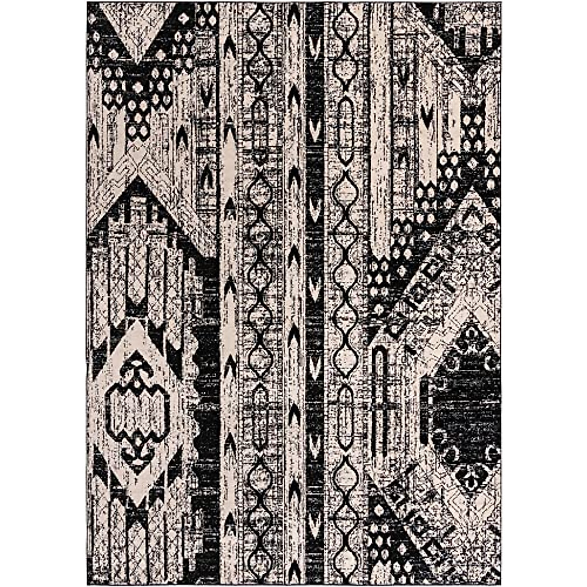 Unique Loom Portland Collection Area Rug - Orford (10' x 14' Rectangle, Black and White/Black)