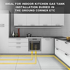 100FT 1/2" CSST Gas Line 1/2in Natural Flexible Gas Line with 2 Male Adapter Fittings, CSST Corrugated Stainless Steel Gas Tubing Pipe Kit for Stove Dryer Heater Gas Propane (100FT)