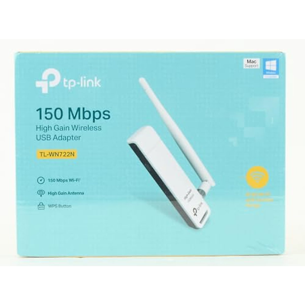 TP-Link Nano USB Wifi Dongle 150Mbps High Gain Wireless Network Adapter for PC Desktop and Laptops. Supports Win10/8.1/8/7/XP Linux 2.6.18-4.4.3, Mac OS 10.9-10.15 (TL-WN722N)