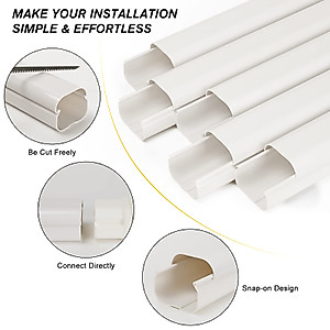 BEWAVE 3" 10 Ft AC Line Cover Kit, Decorative PVC Tubing Cover Kit for Mini Split Air Conditioners and Heat Pumps