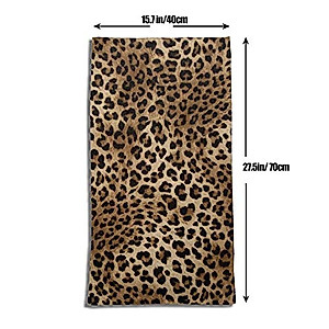 MSGUIDE Leopard Print Hand Towels Ultra Soft Highly Absorbent Bathroom Towel Multipurpose Thin Kitchen Dish Guest Towel for Bathroom, Hotel, Gym and Spa Christmas Decor (27.5" x 15.7")