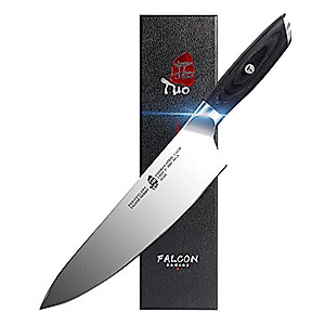 TUO Chef Knife 8 inch - Kitchen Chef Cooking Knife Japanese Gyuto Knife - German HC Steel with Pakkawood Handle - FALCON SERIES with Gift Box