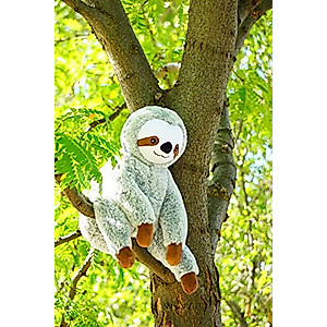 SENSORY4U Weighted Stuffed Animal- Super Soft, Cute Bear Weighted Sloth Stuffed Animal- 2.5lbs Weight for Comfort and Stress Relief- Durable, Comfy Weighted Plush Toy for Kids & Adults